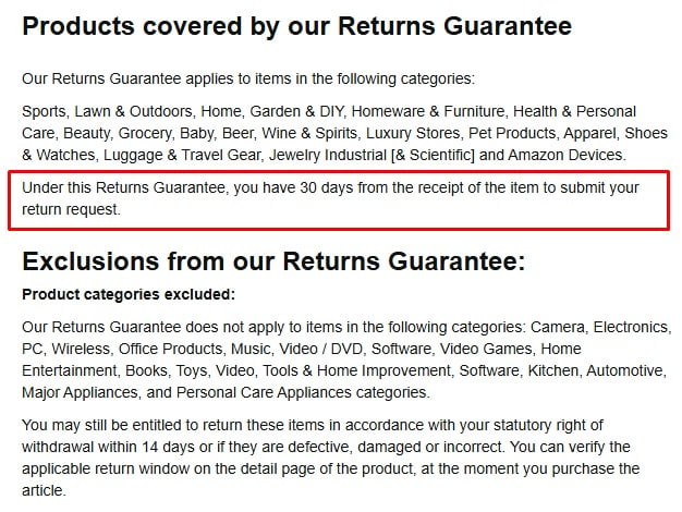 Time Limits in Return & Refund Policy - Free Privacy Policy